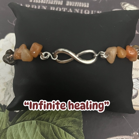 Handmade | Jewelry | Silver Infinity Bracelet With Natural Stone Beads ...